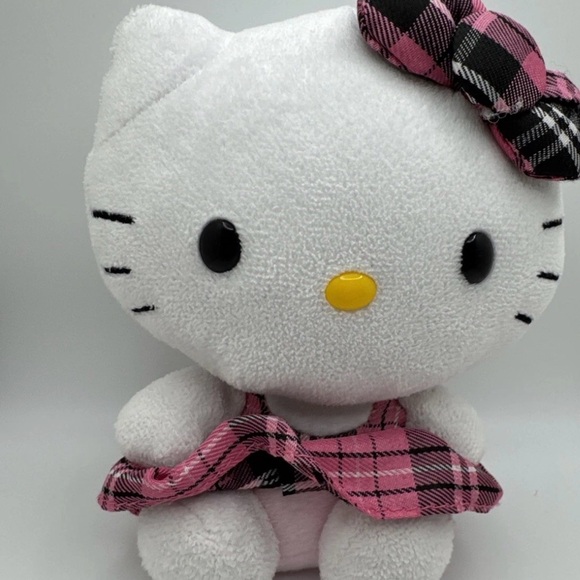 Toys | Hello Kitty Plush With Pink Plaid Bow | Poshmark